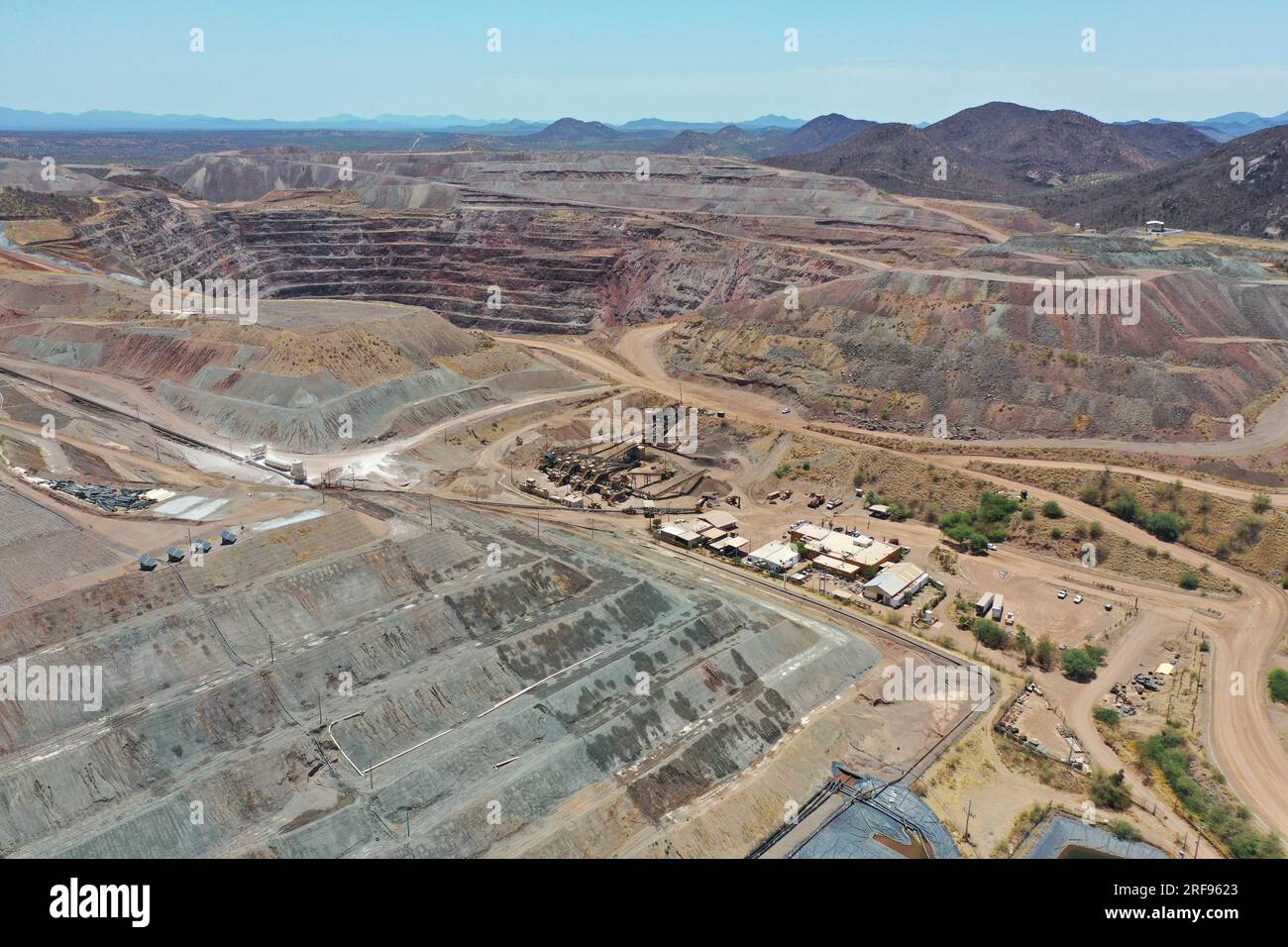 areas of operations and processes of an open pit mine in a gold mine in ...