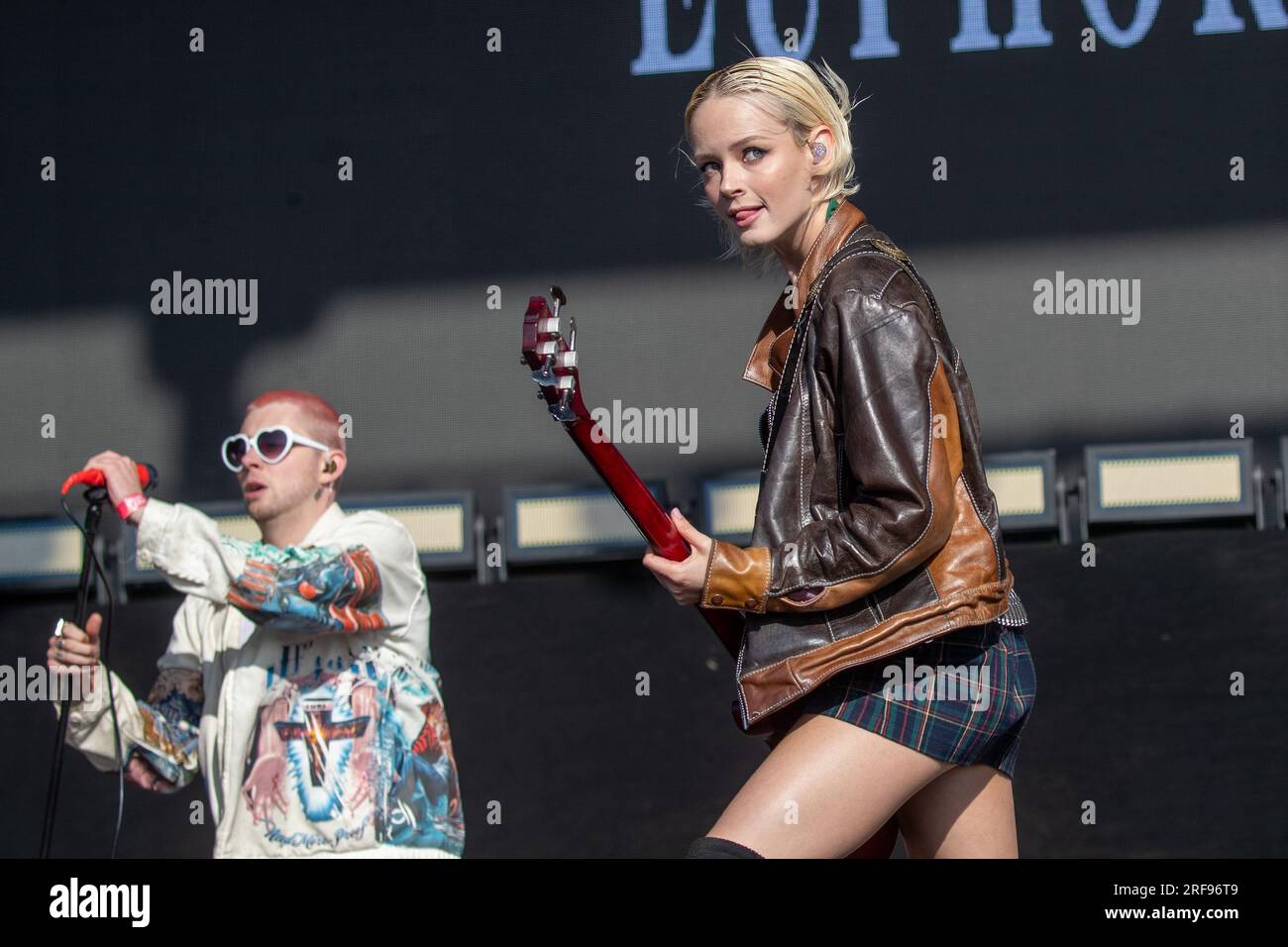 Brighton, UK. Saturday 29 July 2023. Milkie Way and Sam Matlock of ...