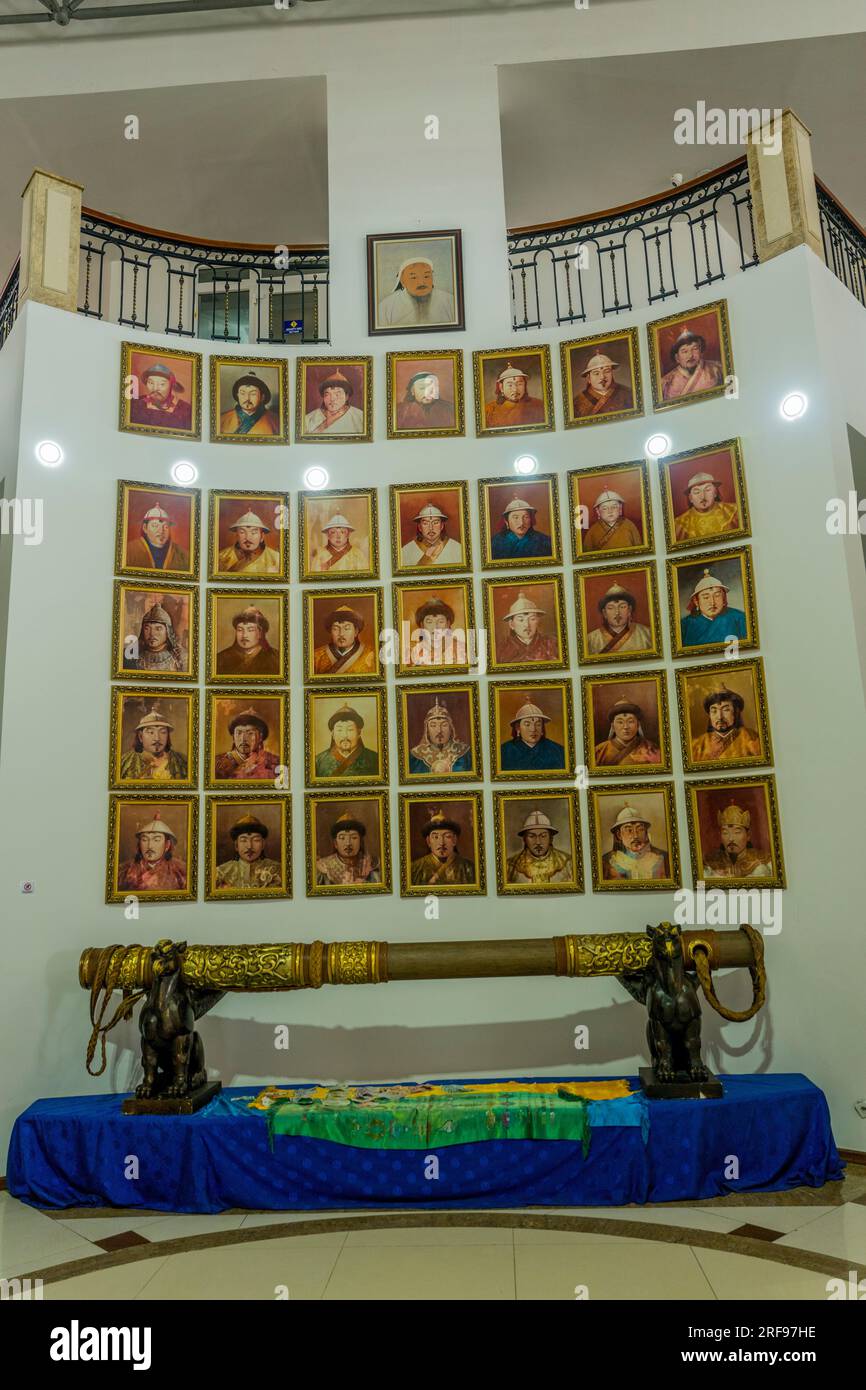 Gallery of Genghis Khan and kings of Mongolia inside information center ...