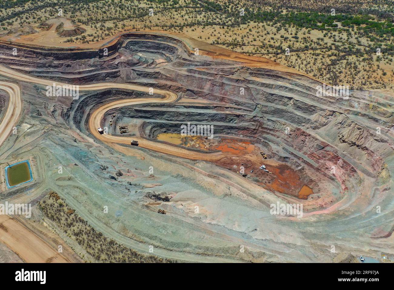 areas of operations and processes of an open pit mine in a gold mine in ...