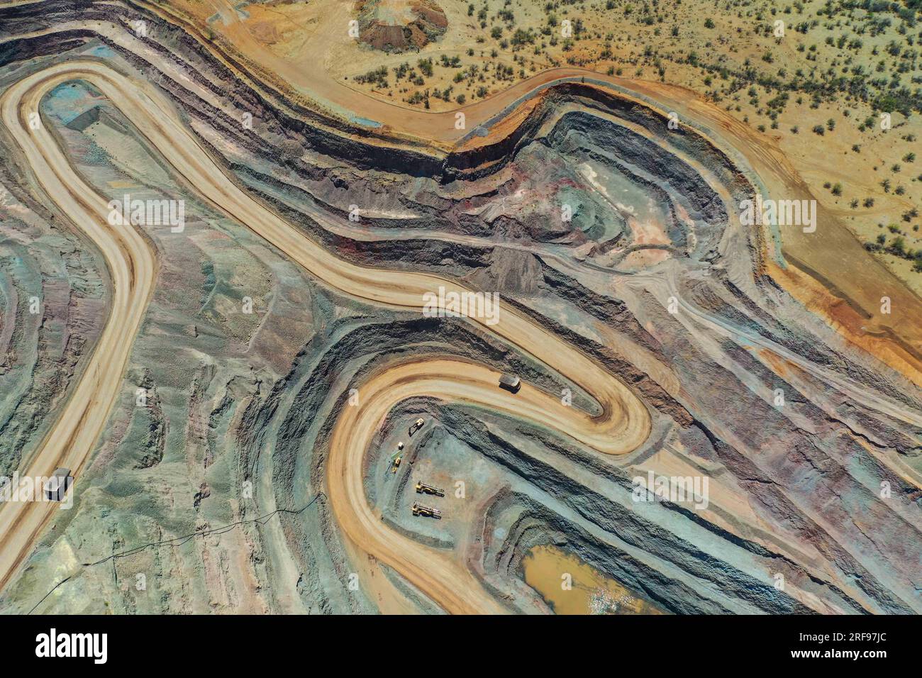 areas of operations and processes of an open pit mine in a gold mine in ...