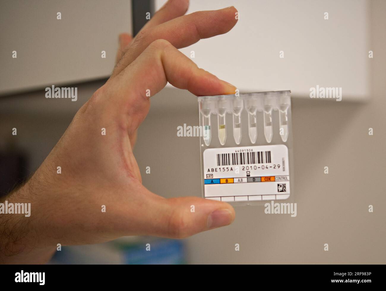 Equipment for determining blood groups in a hospital laboratory Stock ...