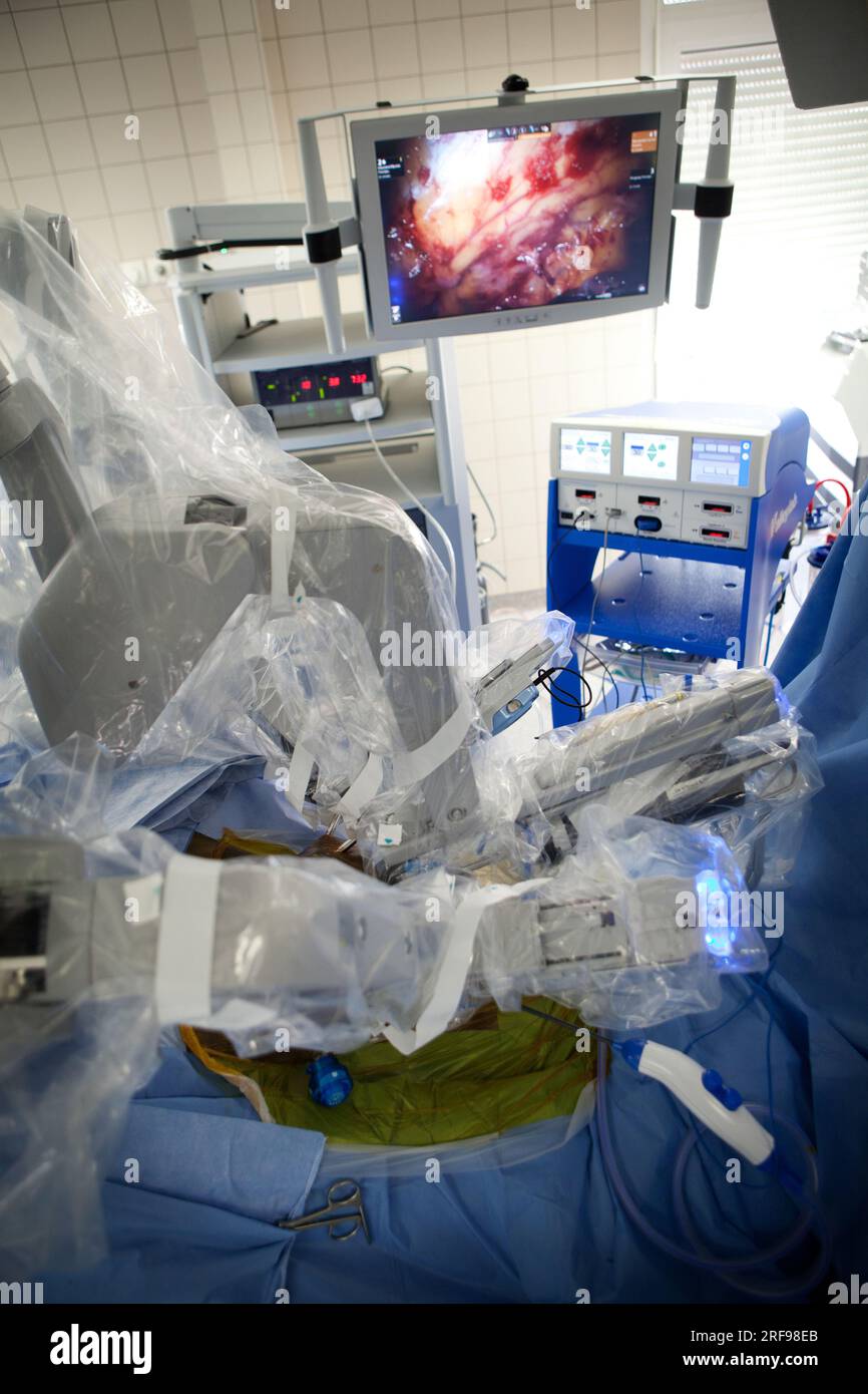 Urology department of a hospital performing prostatectomies using a ...