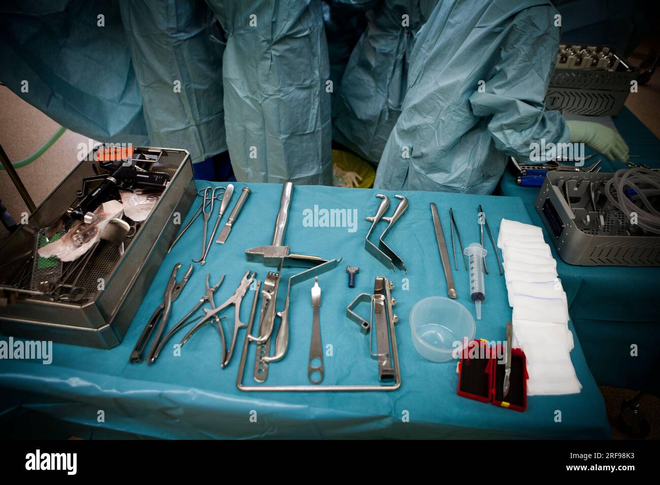 Orthopedic surgical instruments for fitting a hip prosthesis Stock ...