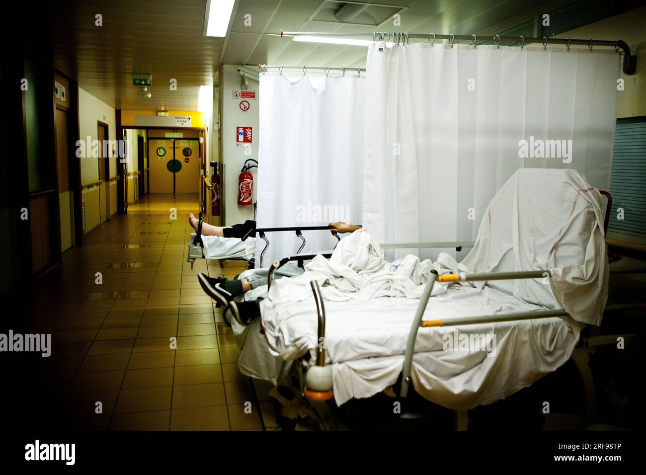 Night emergencies in a hospital center Stock Photo - Alamy