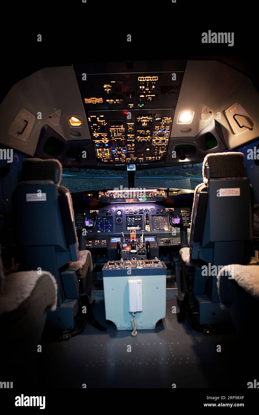 Flight simulator used for the treatment of fear in aircraft, stress ...