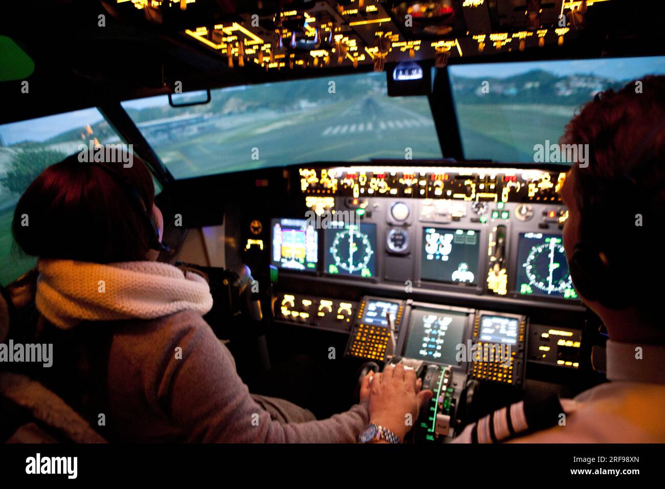 Flight simulator used for the treatment of fear in aircraft, stress ...