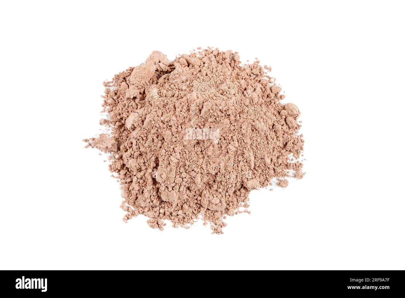 Heap of fine brown clay on white background Stock Photo - Alamy