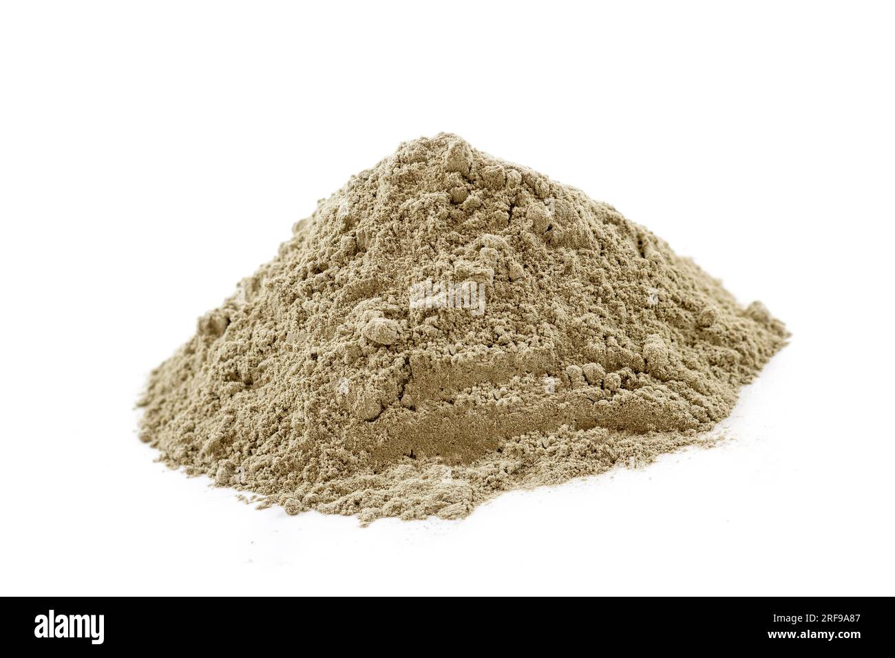 Green clay powder on white background Stock Photo - Alamy