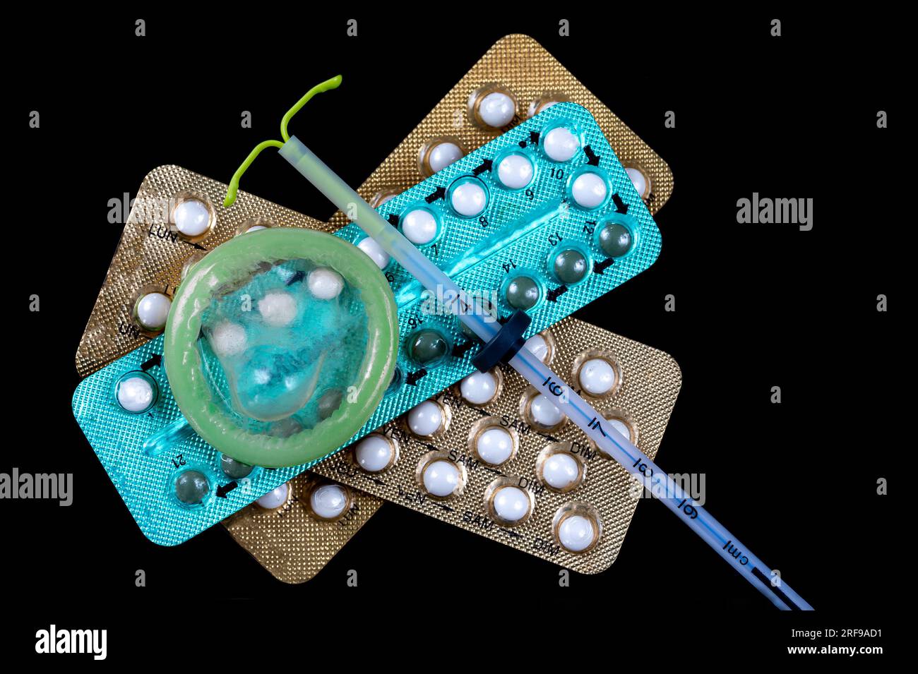 Different contraceptive methods close up Stock Photo - Alamy