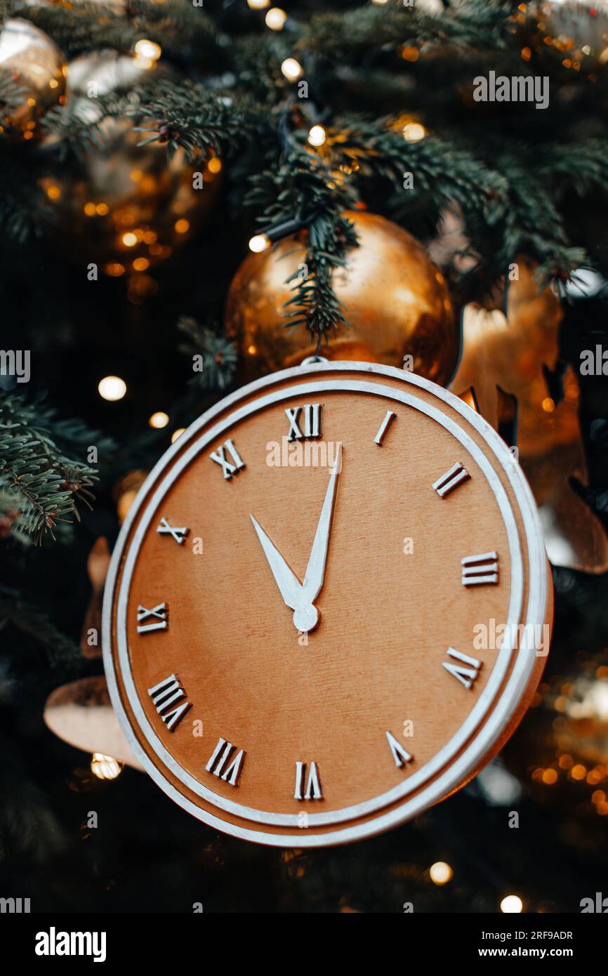 Christmas clock details new year`s hi-res stock photography and images ...