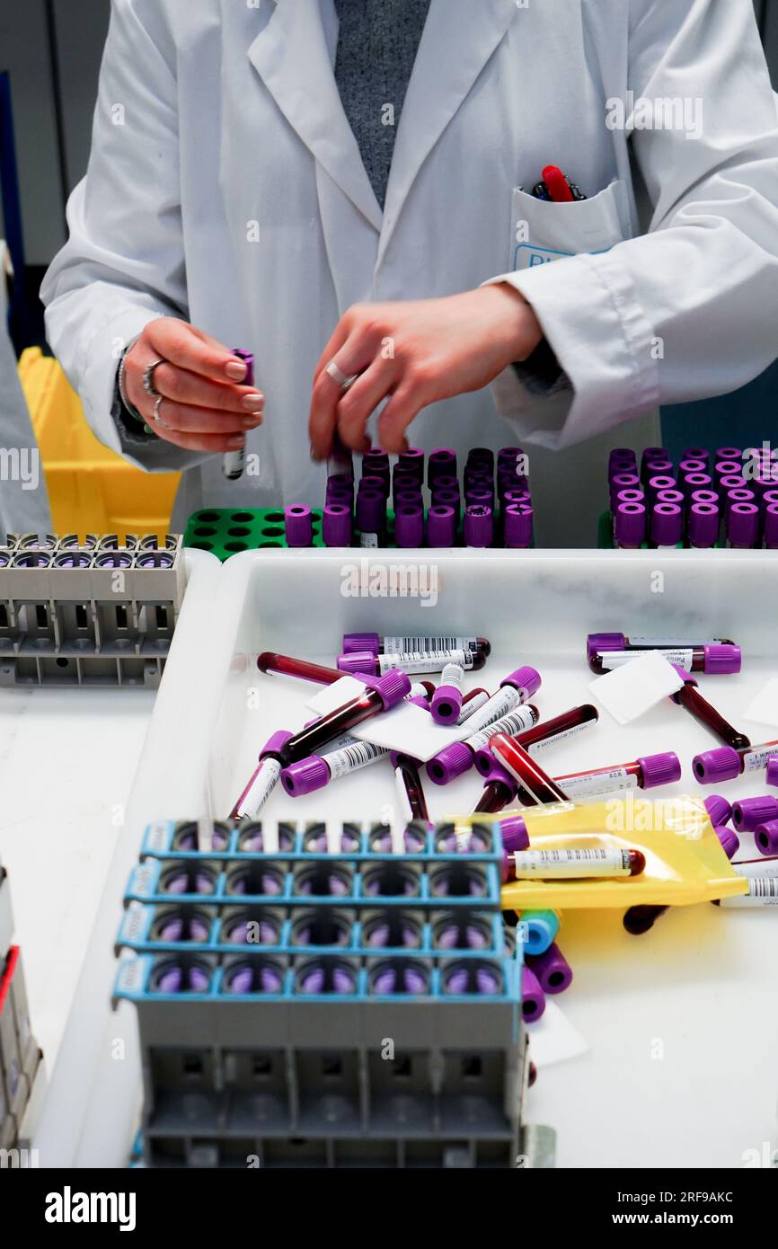 Technical platform of the Inovie 34 laboratory . Sorting sample tubes ...