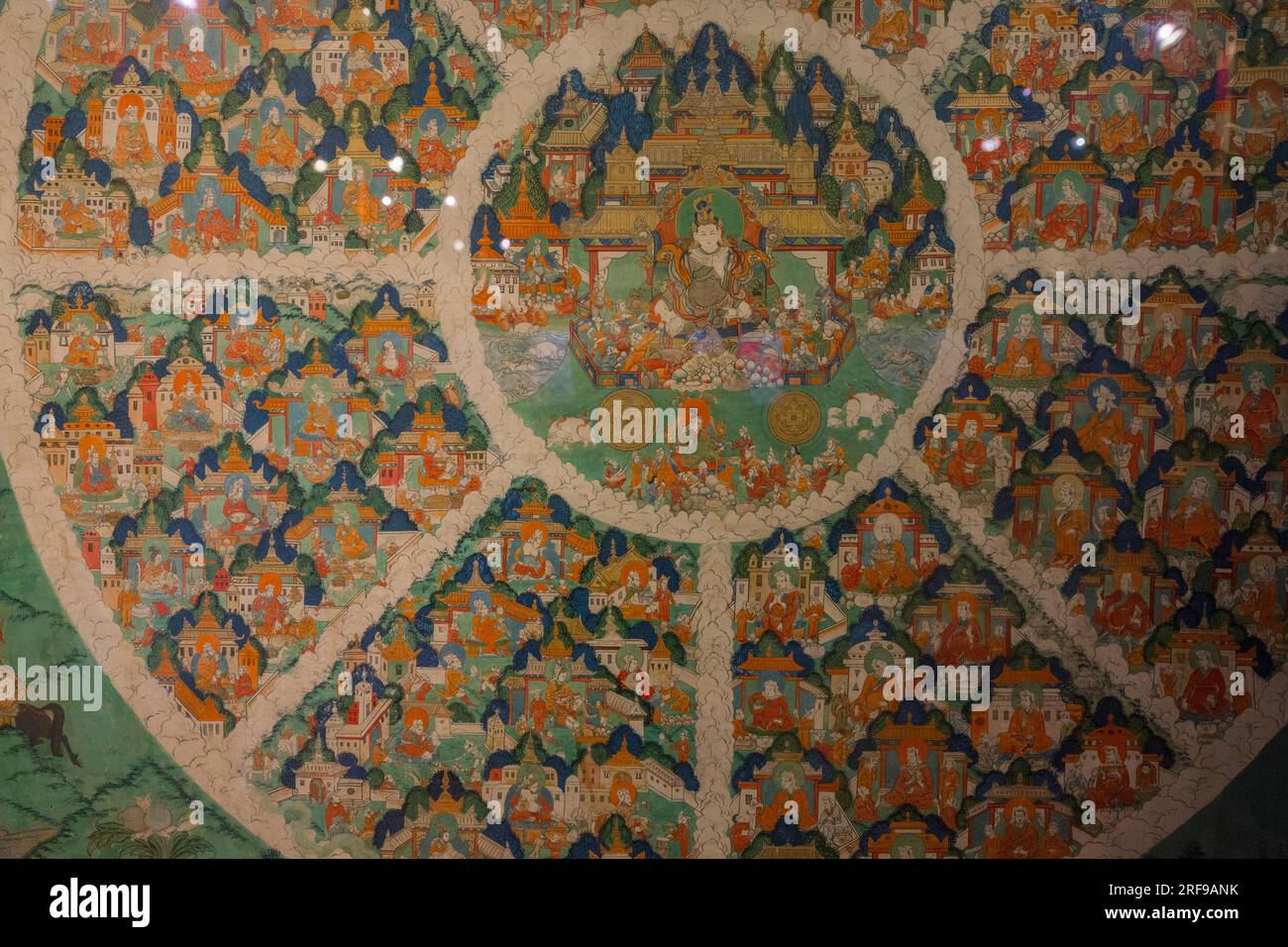 Wall painting inside Zuu temple, part of the Erdene Zuu monastery ...