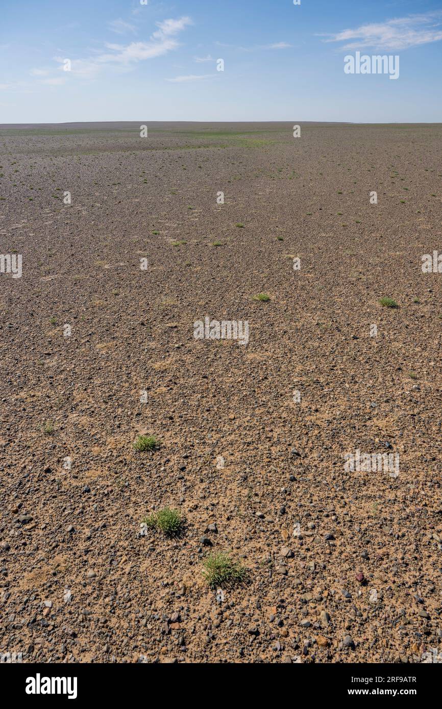 The rocky terrain near Bulgan in the Gobi Desert, which is the largest ...