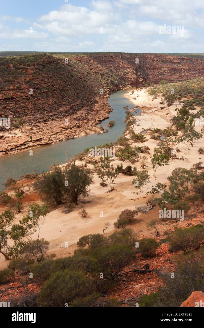 Lookout view through Natures window over the Murchison river gorge in ...
