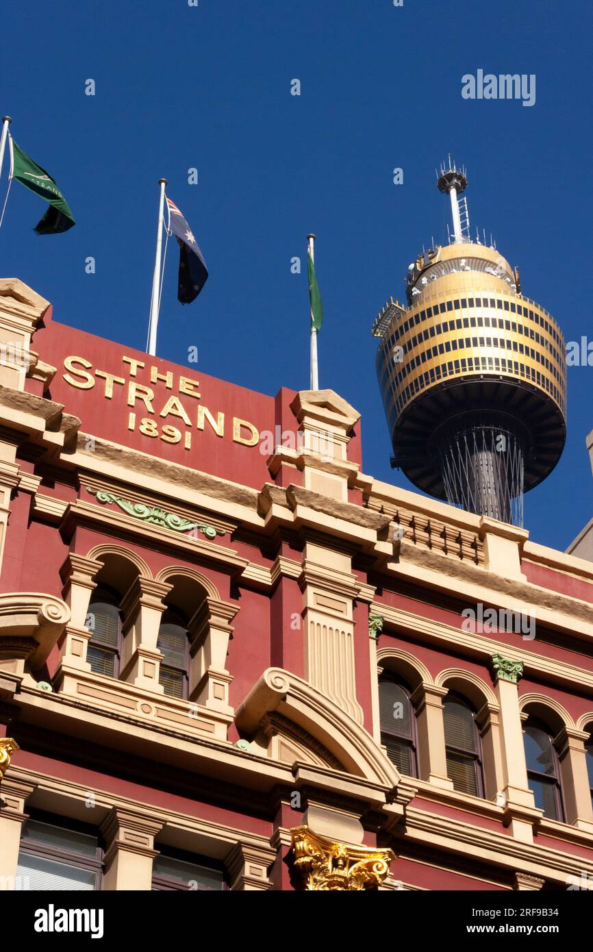 Viewing tower and observation deck of the Sydney eye tower above the ...