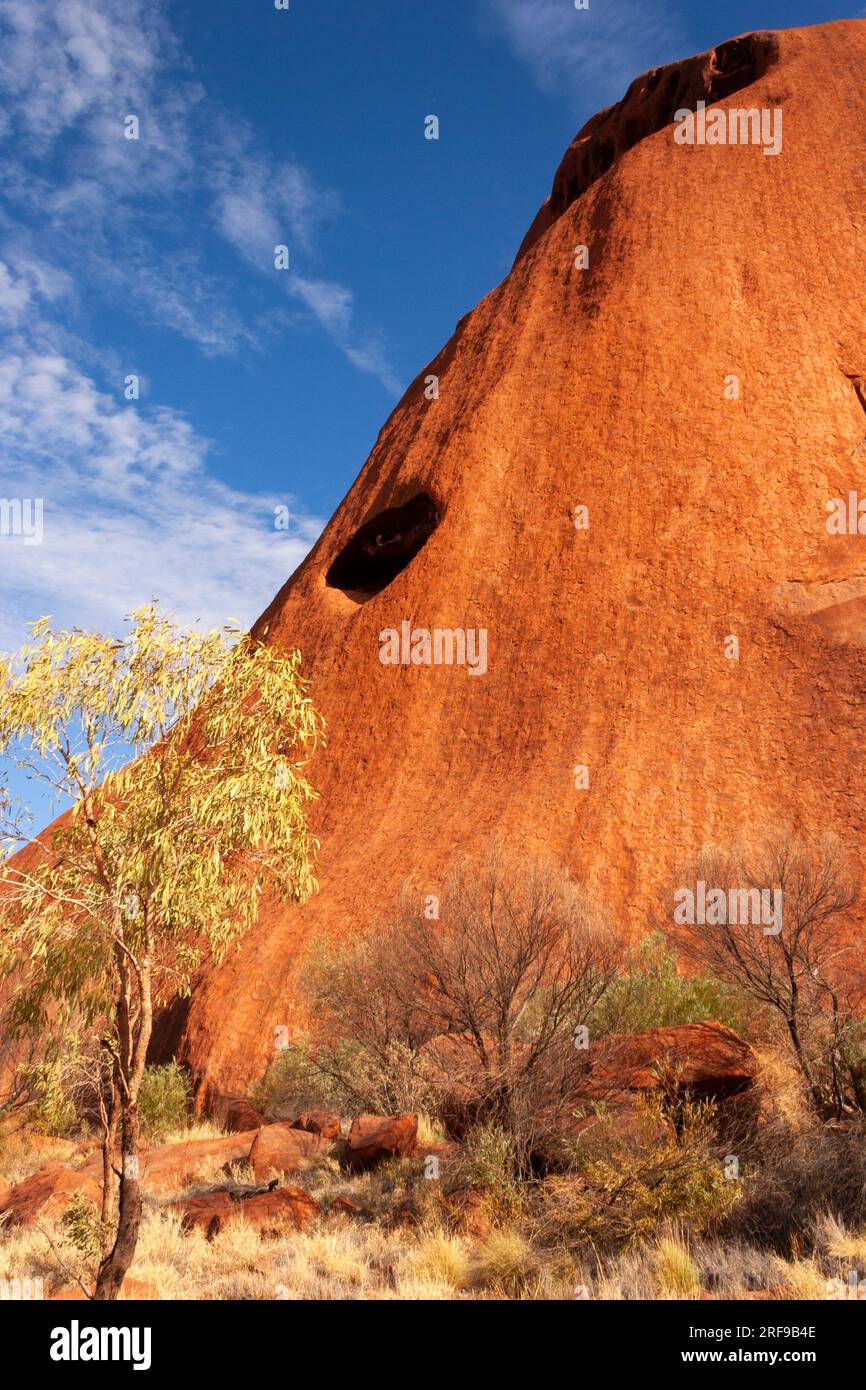 Base walk around Uluru in the red centre of the Northern Territory in ...