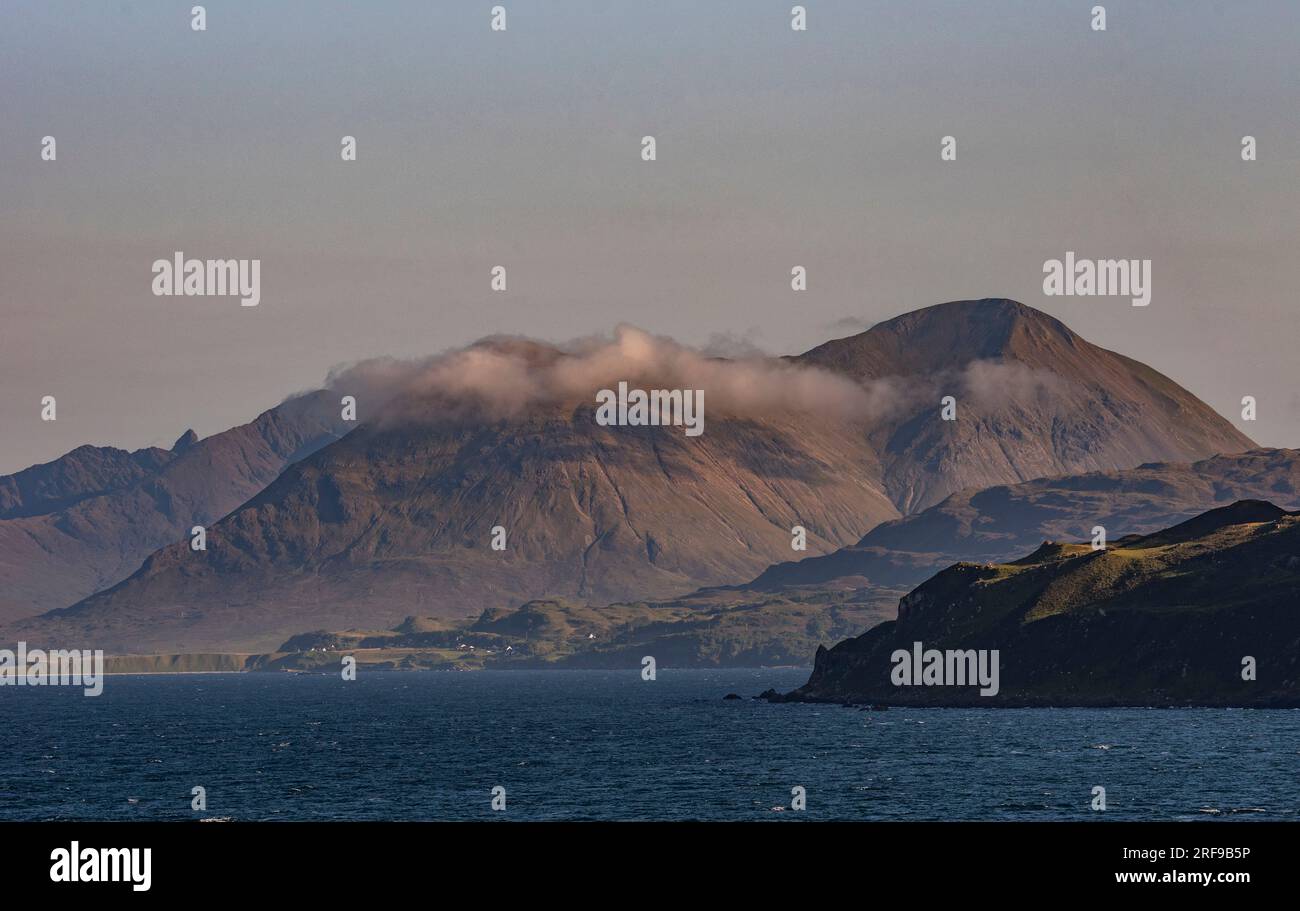Portree, Isle of Skye, Scotland, UK. 5 June 2023. View of Cuillin hills from Loch Coruisk, Isle ...