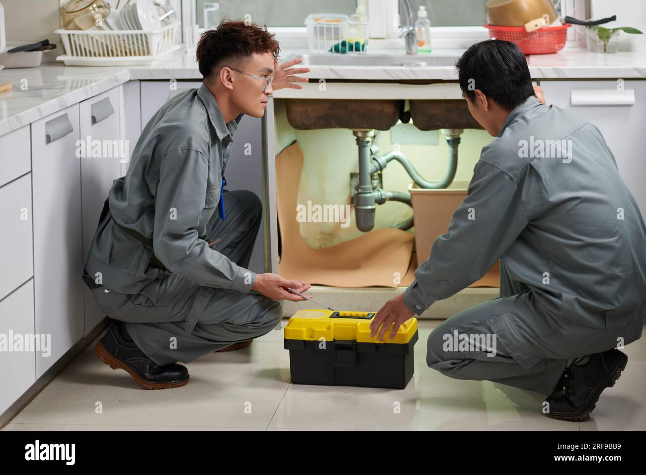 Plumbers accident hi-res stock photography and images - Alamy