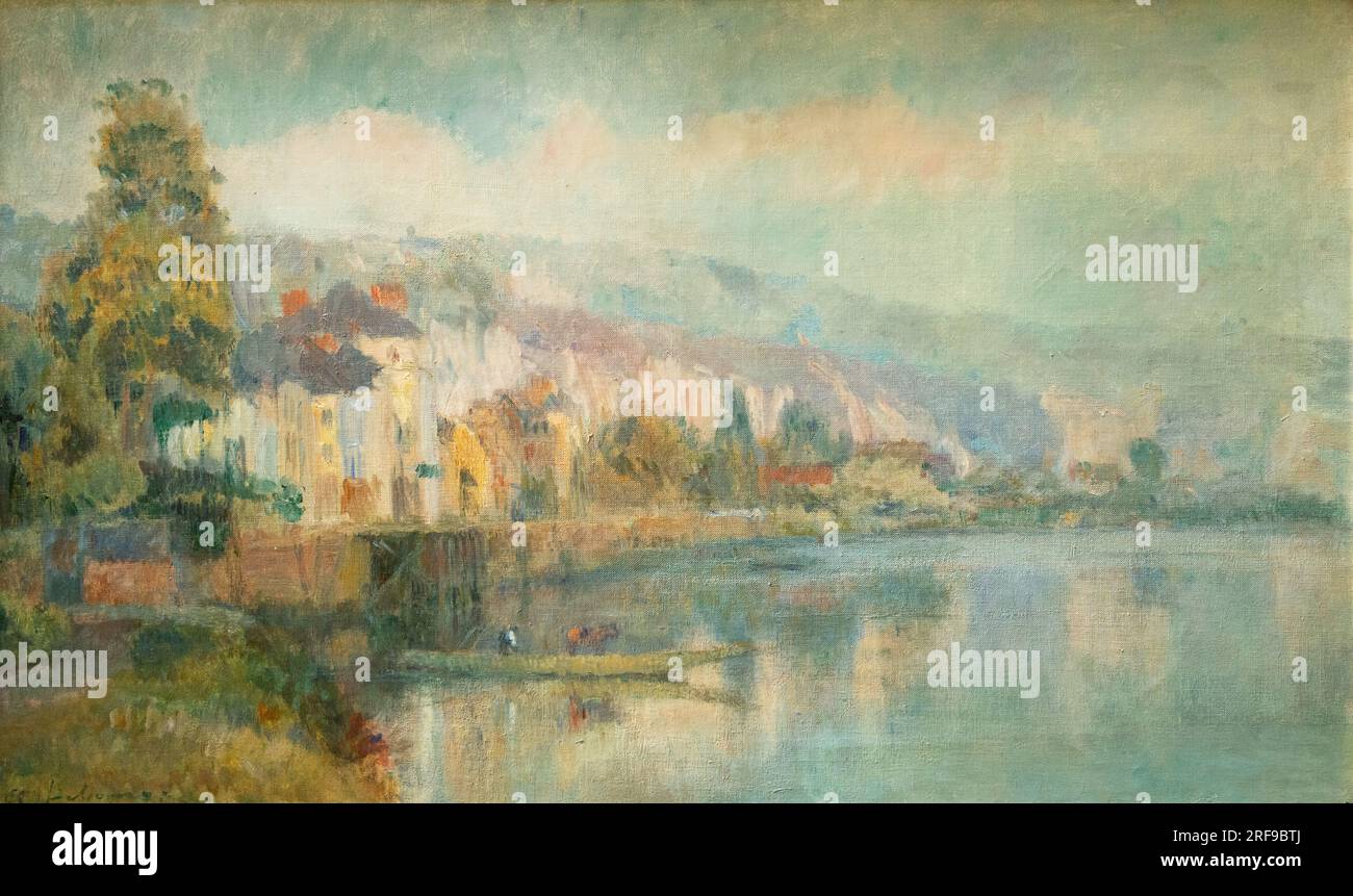 Albert Lebourg painting; Petit brume sur la Seine a La Bouille - Mist ...