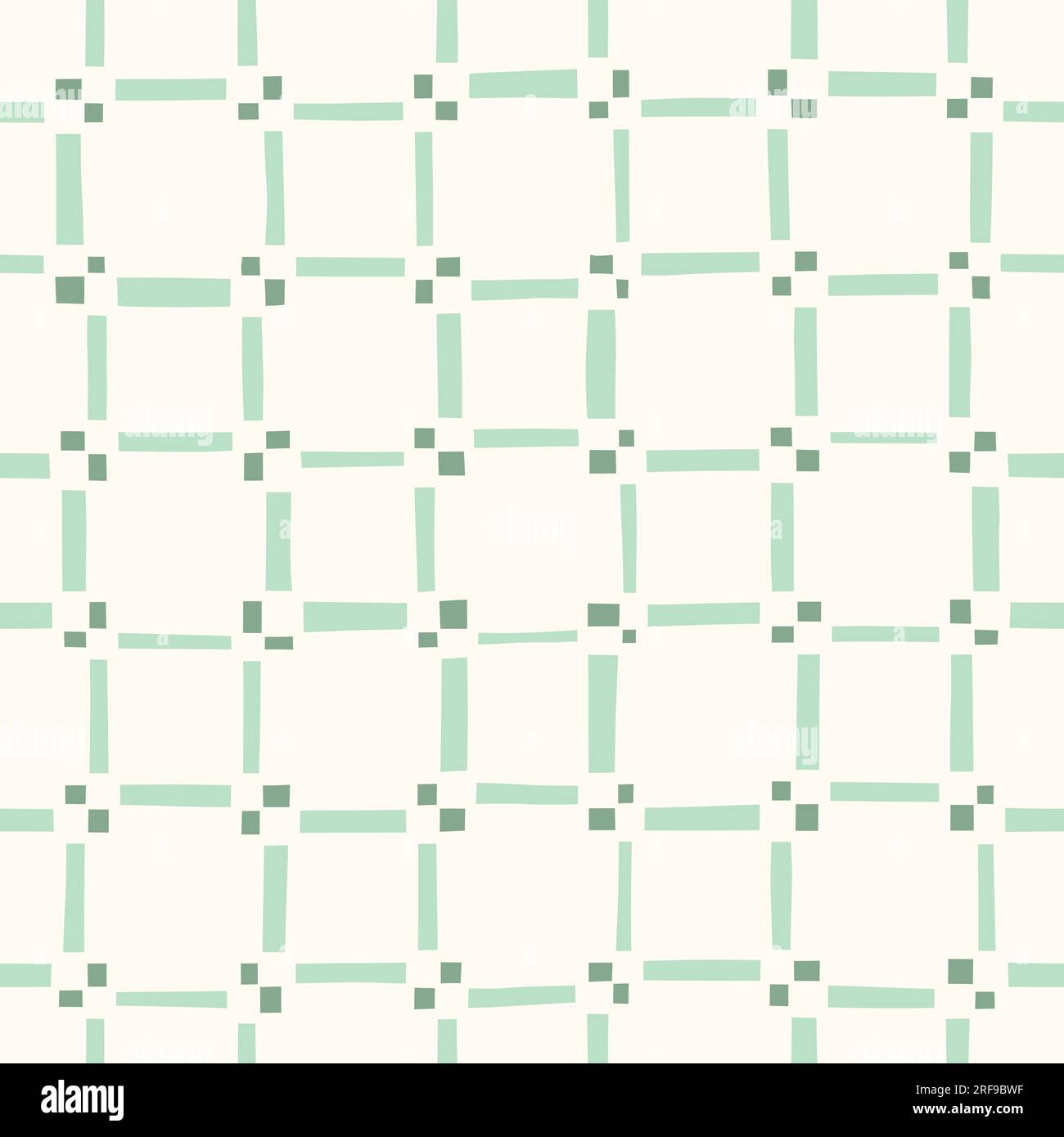 Hand-Drawn Retro Geometric Checks Vector Seamless Pattern Stock Vector ...
