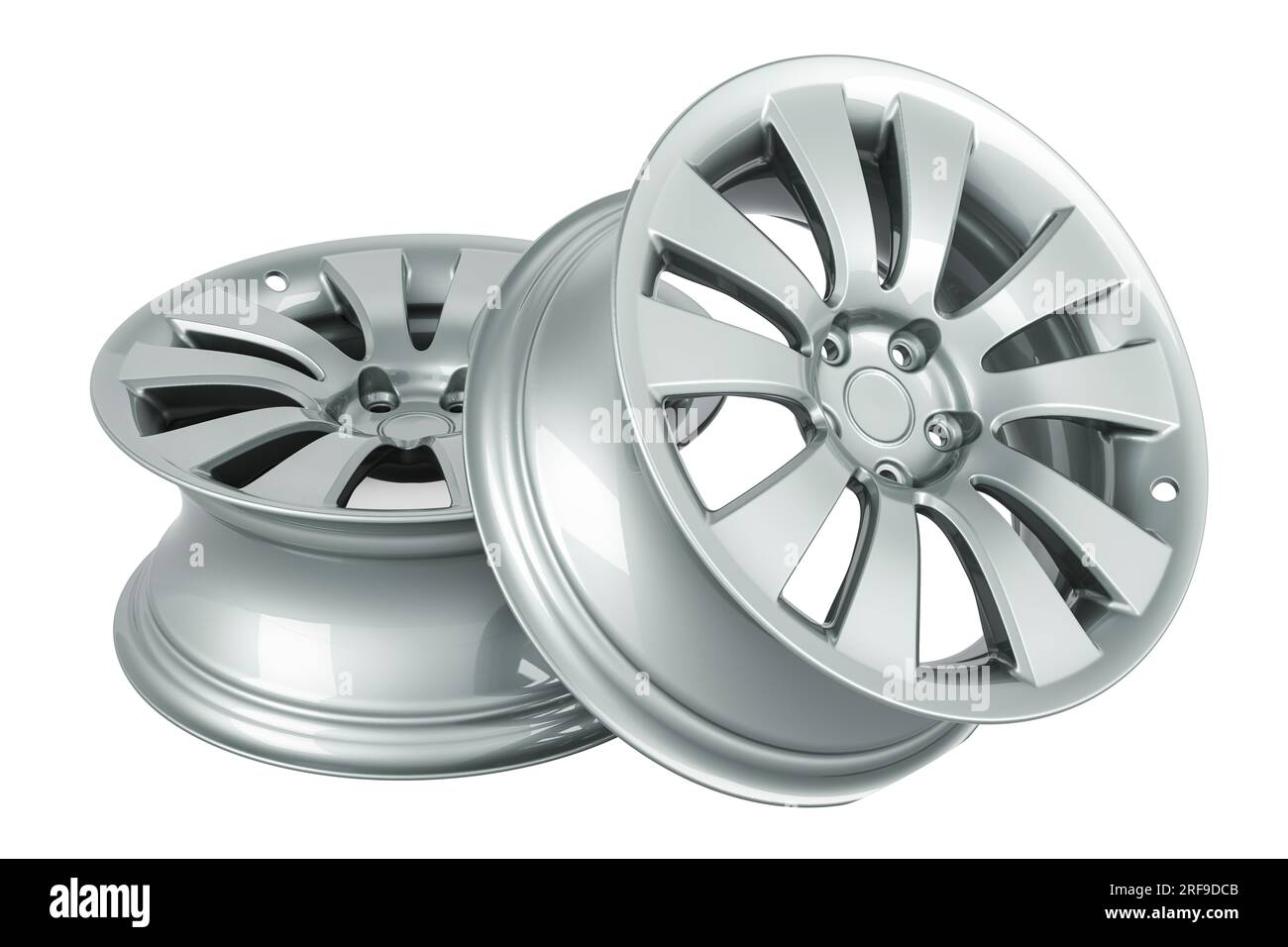 Car alloy tyre rims, 3D rendering isolated on white background Stock ...