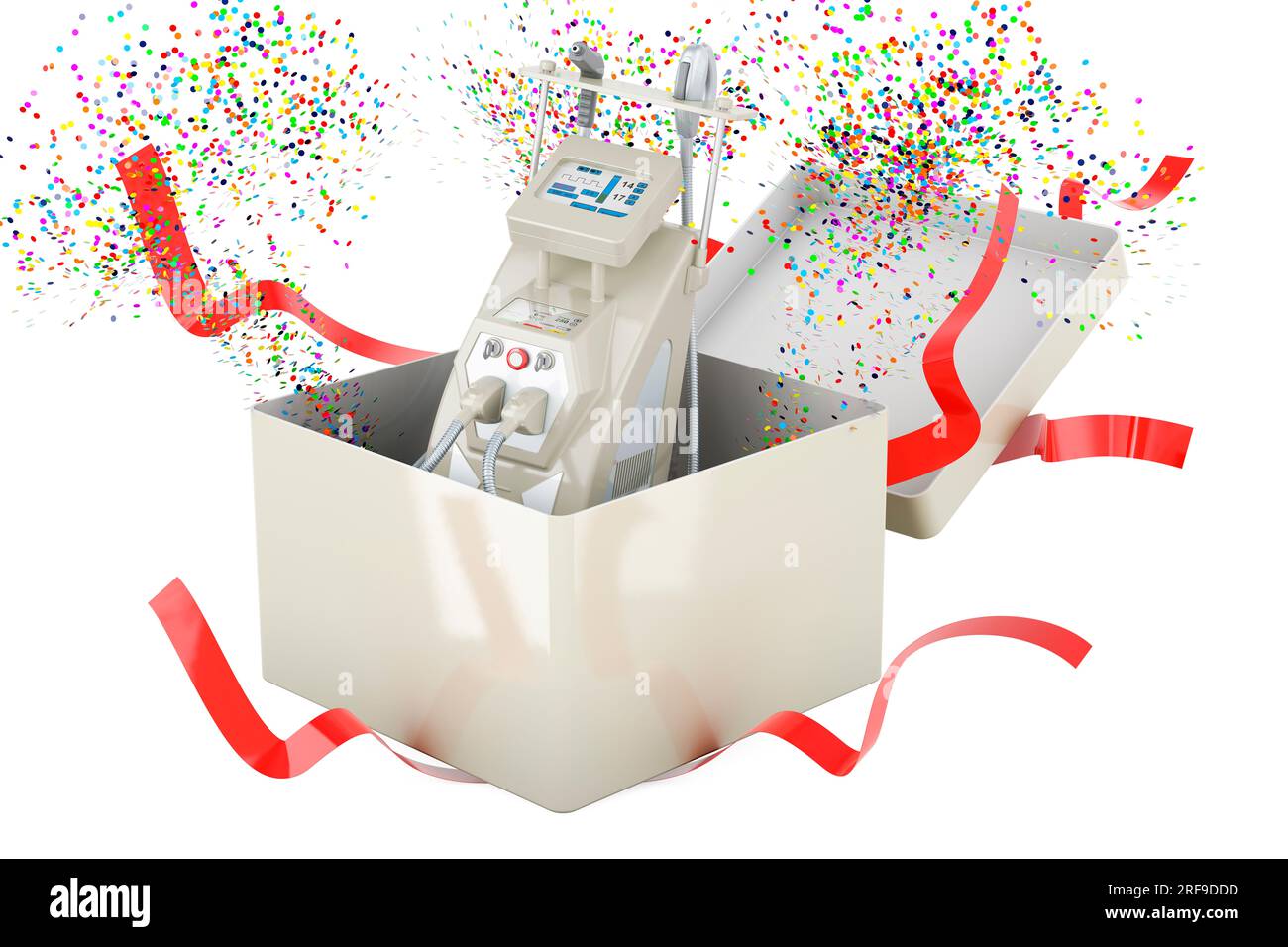 Professional Laser Tattoo Removal Machine inside gift box. 3D rendering ...