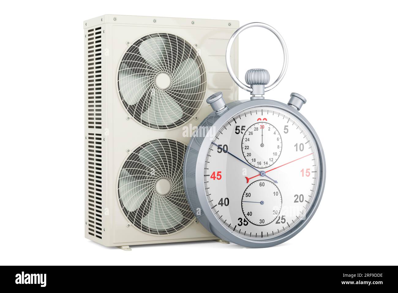 Outdoor Compressor Multi-Zone Unit, Air Conditioner with stopwatch, 3D ...