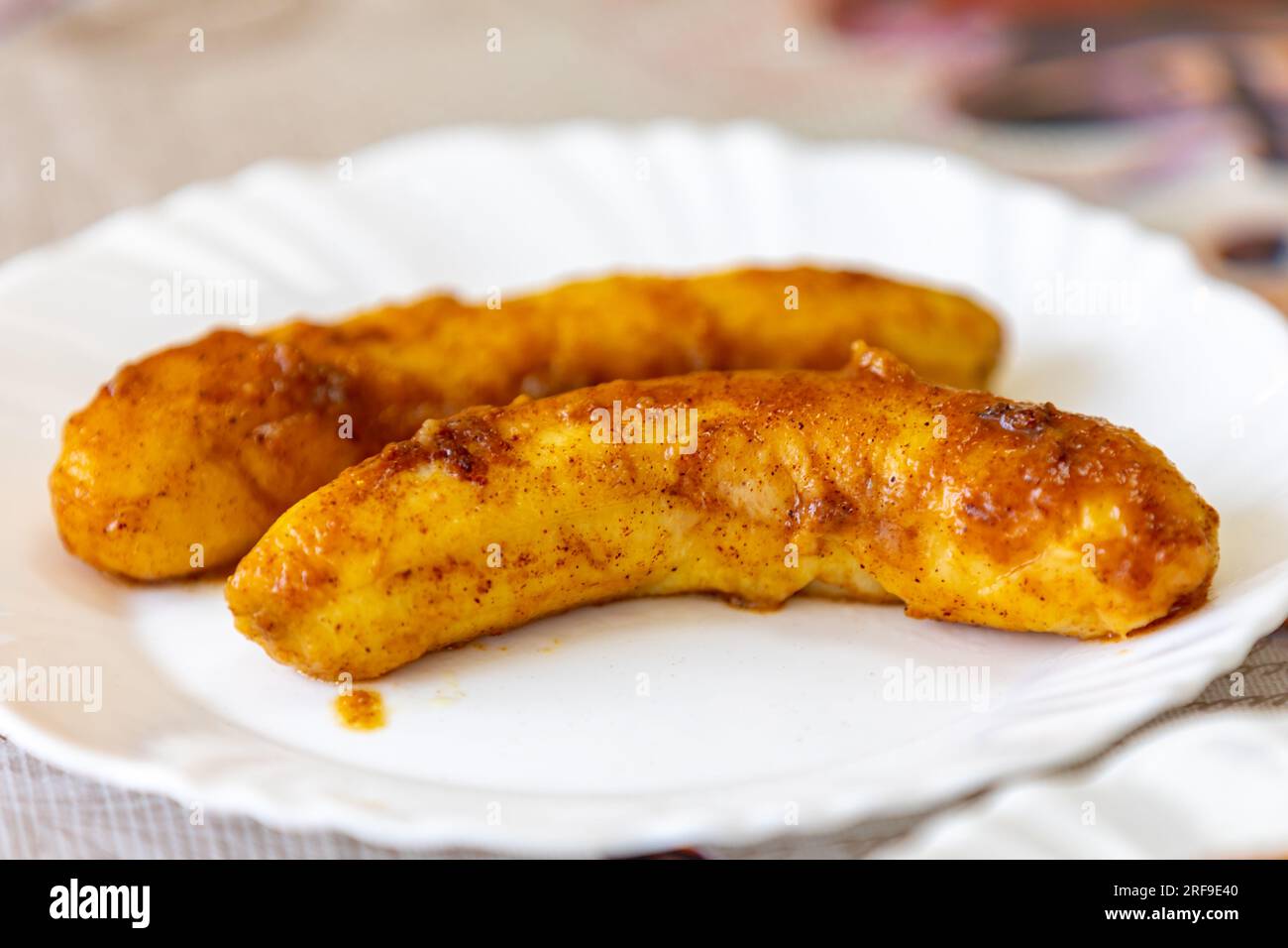 traditional banana flambéed in butter Stock Photo - Alamy