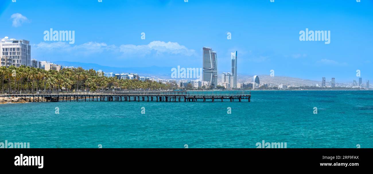 Cyprus, Limassol, Molos seafront promenade and scenic views of Olimpia ...