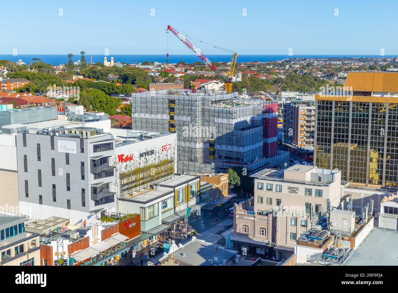 Bondi Junction in Sydney, Australia, with construction of the new RSL ...