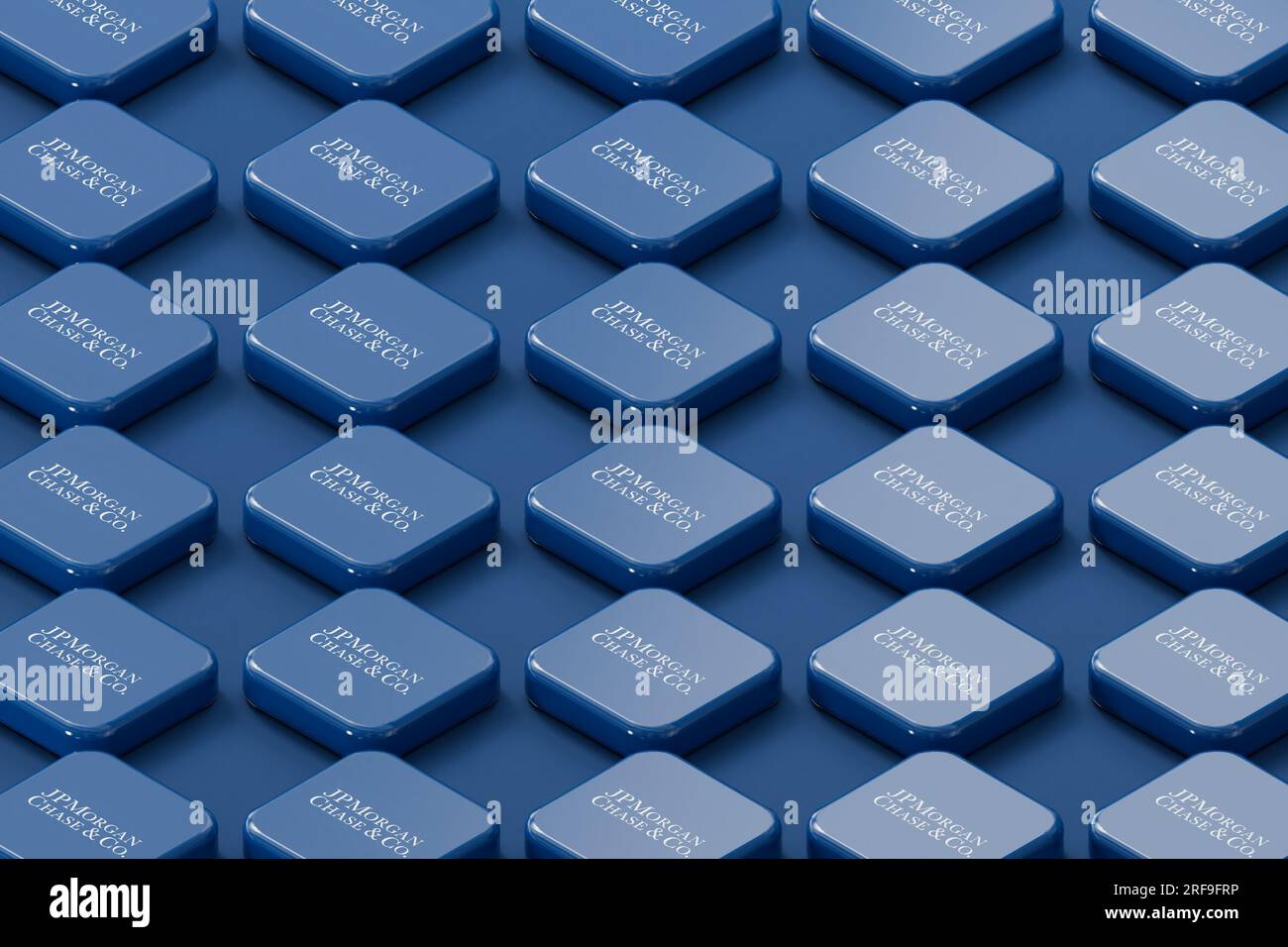 LONDON, UK - July 2023: JP Morgan Chase bank company logo. 3D Rendering ...