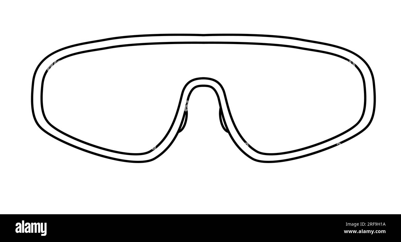 Visor frame glasses fashion accessory illustration. Sunglass front view ...