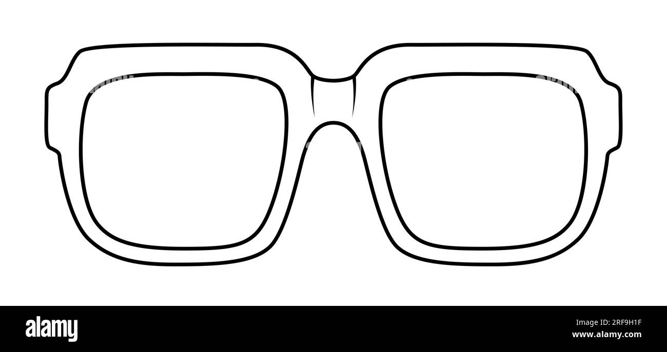 Angular frame glasses fashion accessory illustration. Sunglass front ...