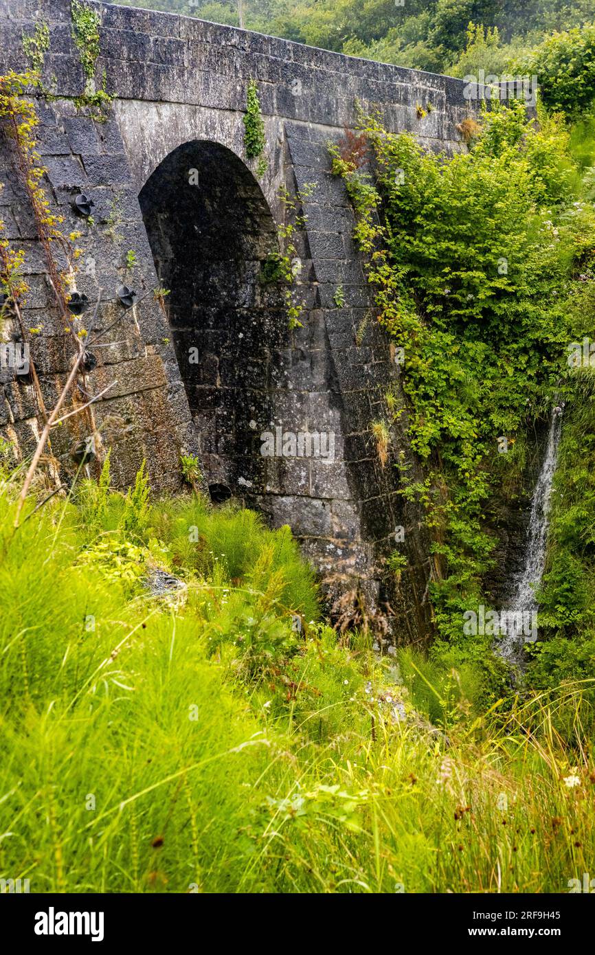 Irish vintage architecture stone bridge landscape travel scene in ...