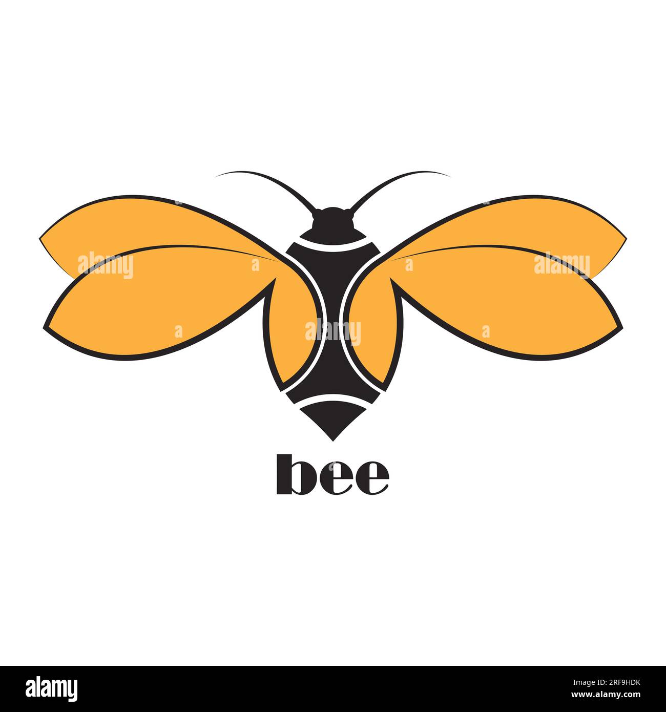Bee logo vector illustration template design Stock Photo - Alamy