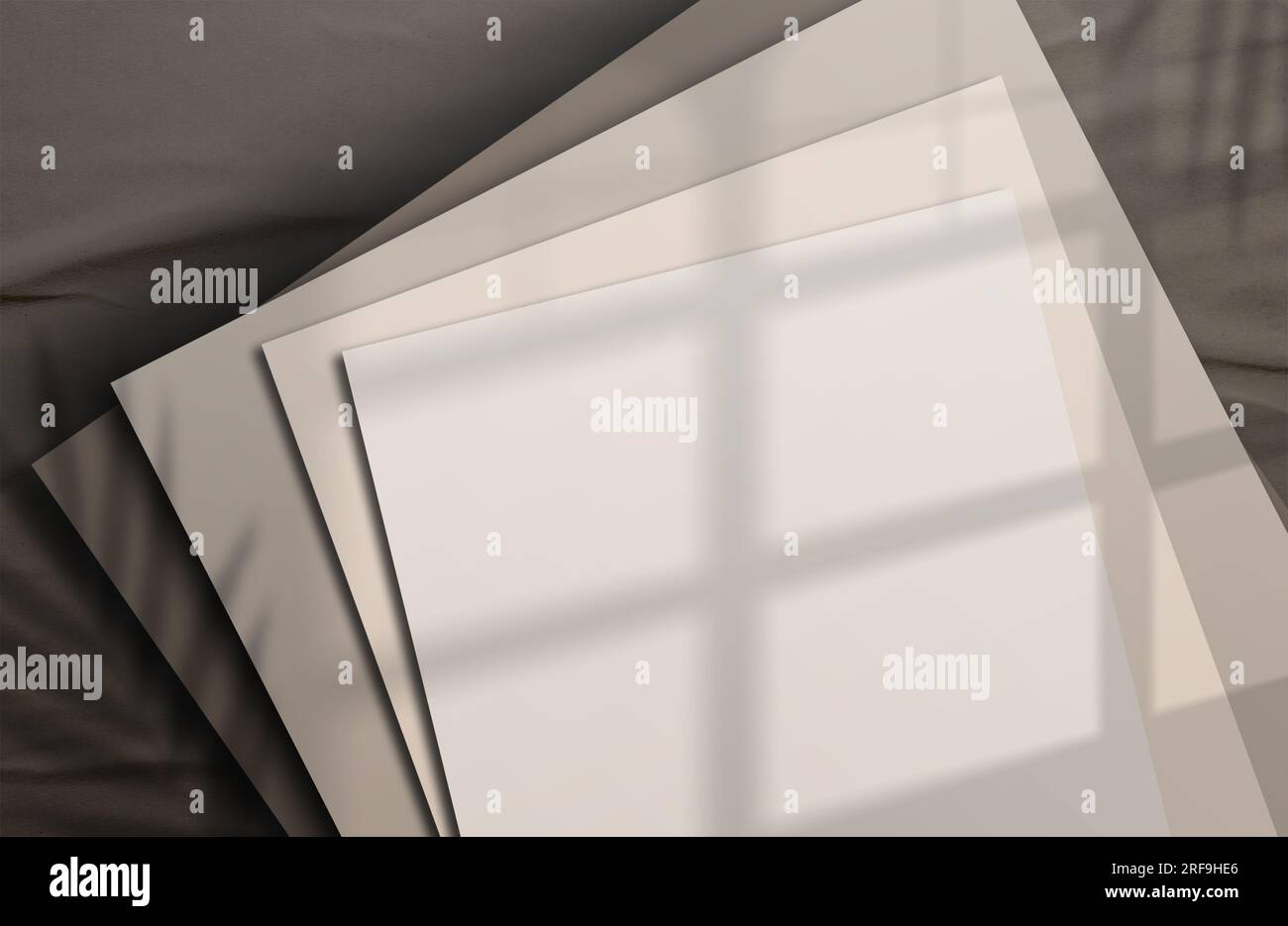 3D illustration paper logo mockup. Paper mockup with realistic shades ...