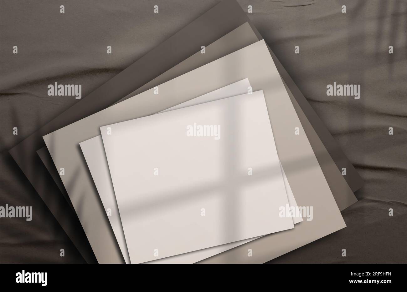 3D illustration paper logo mockup. Paper mockup with realistic shades ...
