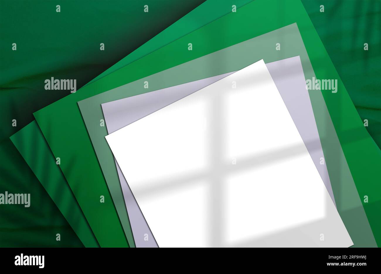 paper logo mockup. A square paper mockup with realistic shades of green ...