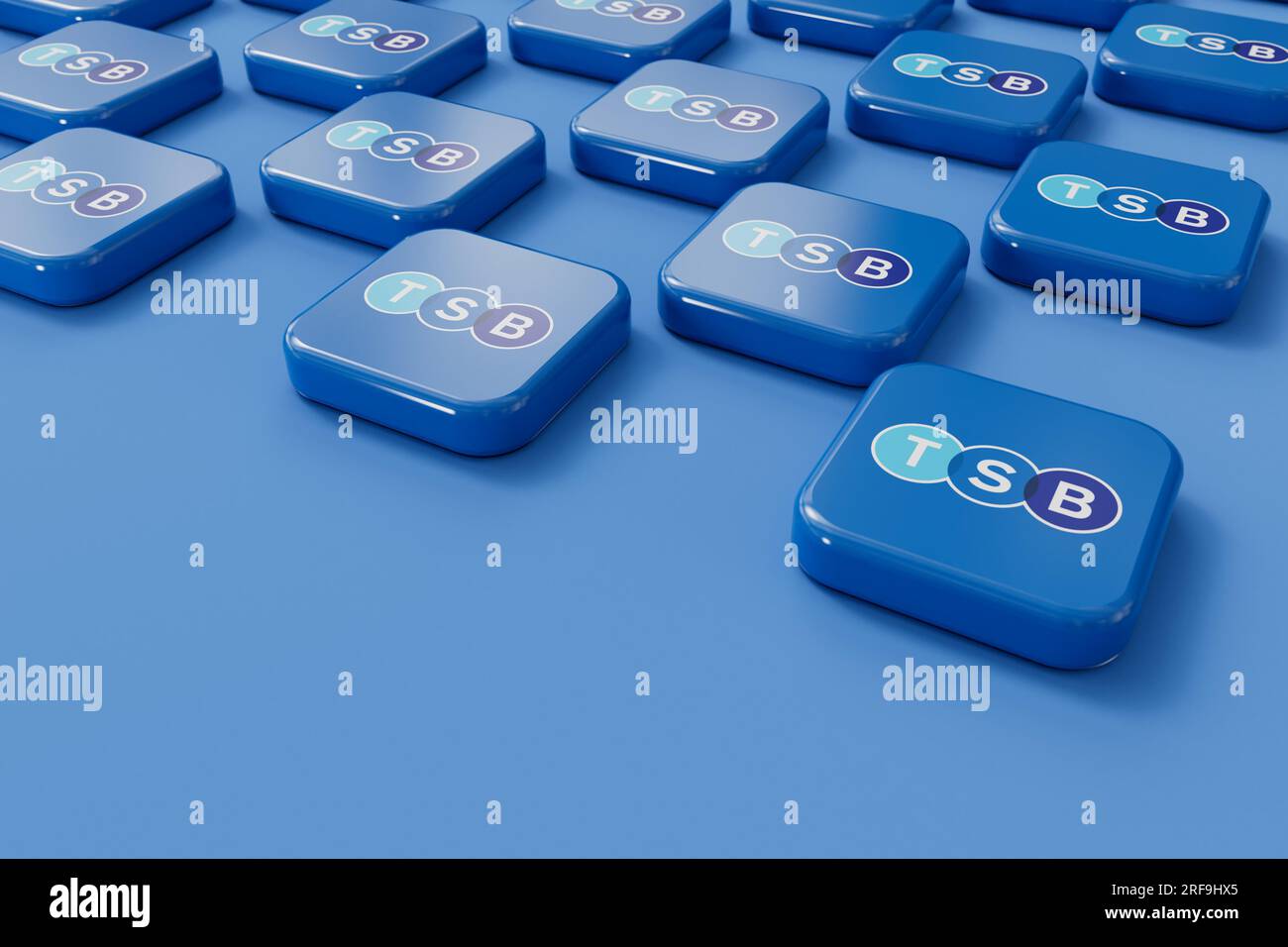 LONDON, UK - July 2023: TSB bank, Trustee savings bank, company logo ...