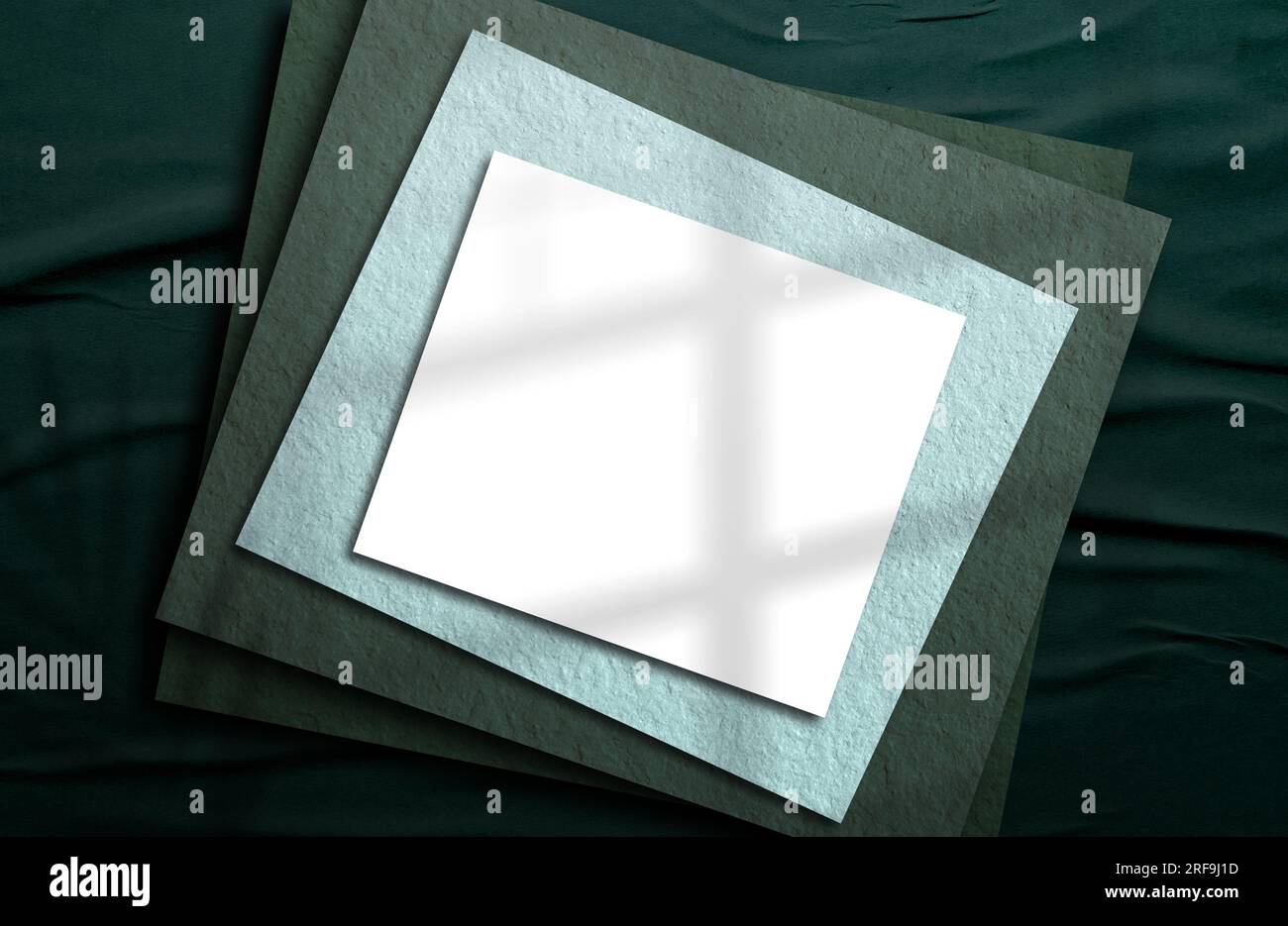 paper logo mockup. A square paper mockup with realistic shades of green ...