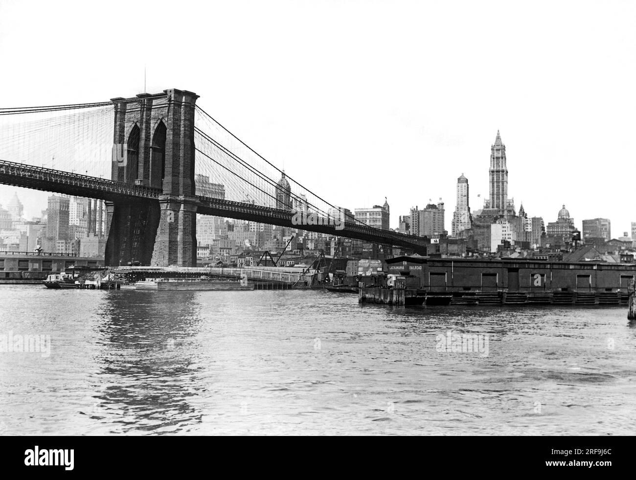 New York, New York: c. 1927 Built from 1870 - 1883, the Brooklyn Bridge ...
