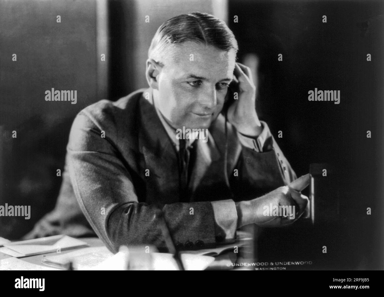 United States: 1930. William Joseph Donovan sitting at his desk. He ...