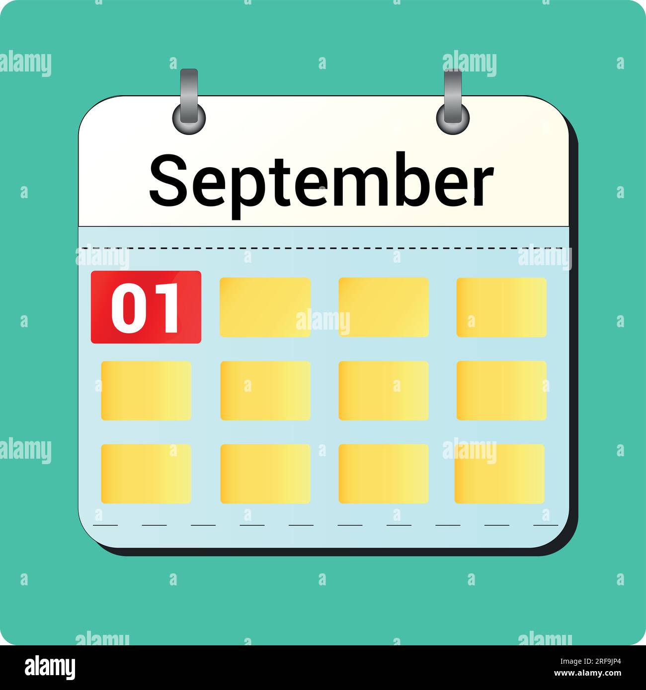 calendar vector drawing, date September 01 on the page Stock Vector ...