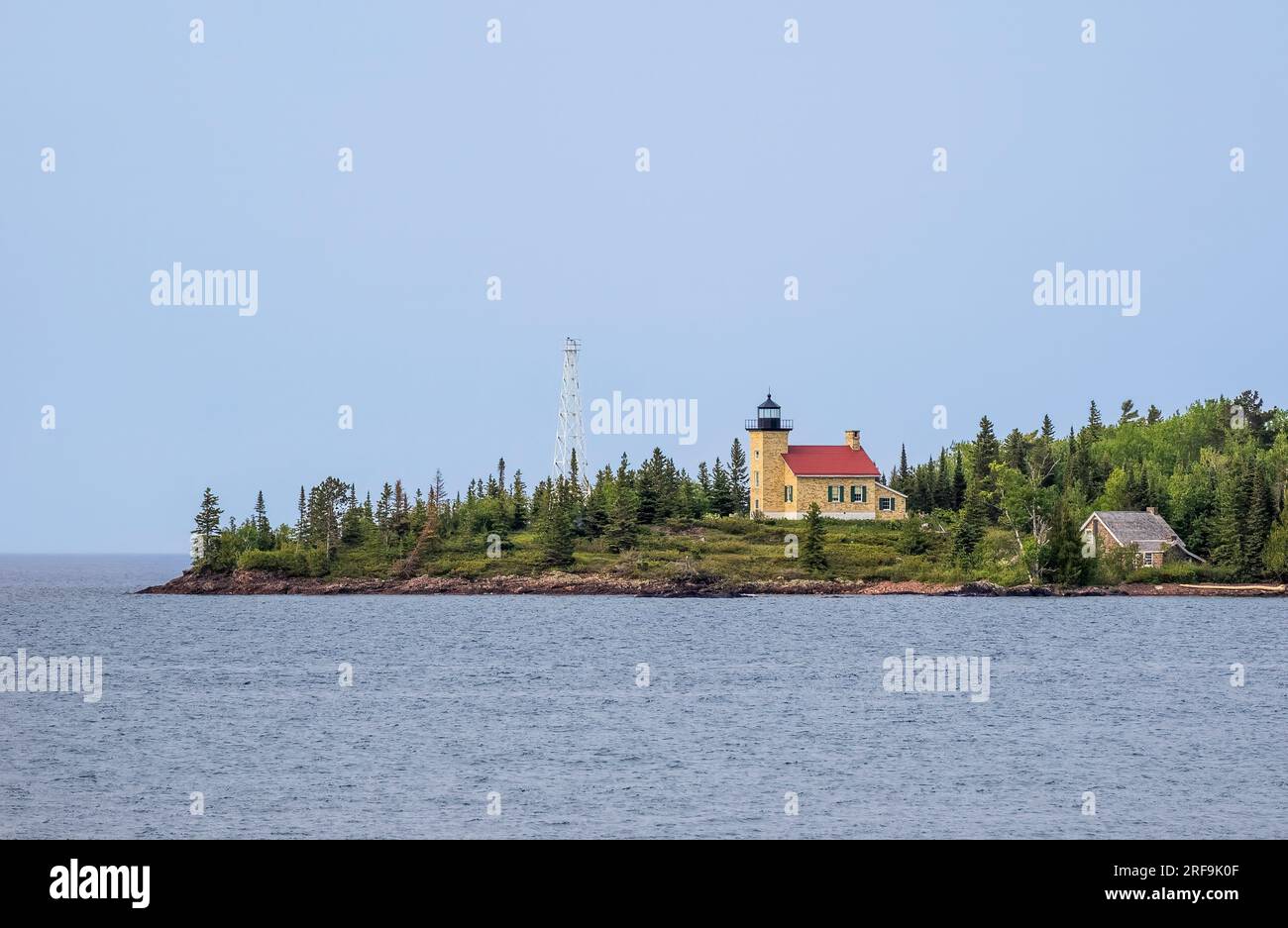 Copper Harbor Lighthouse on Lake Superior in Fort Wilkins Historic ...