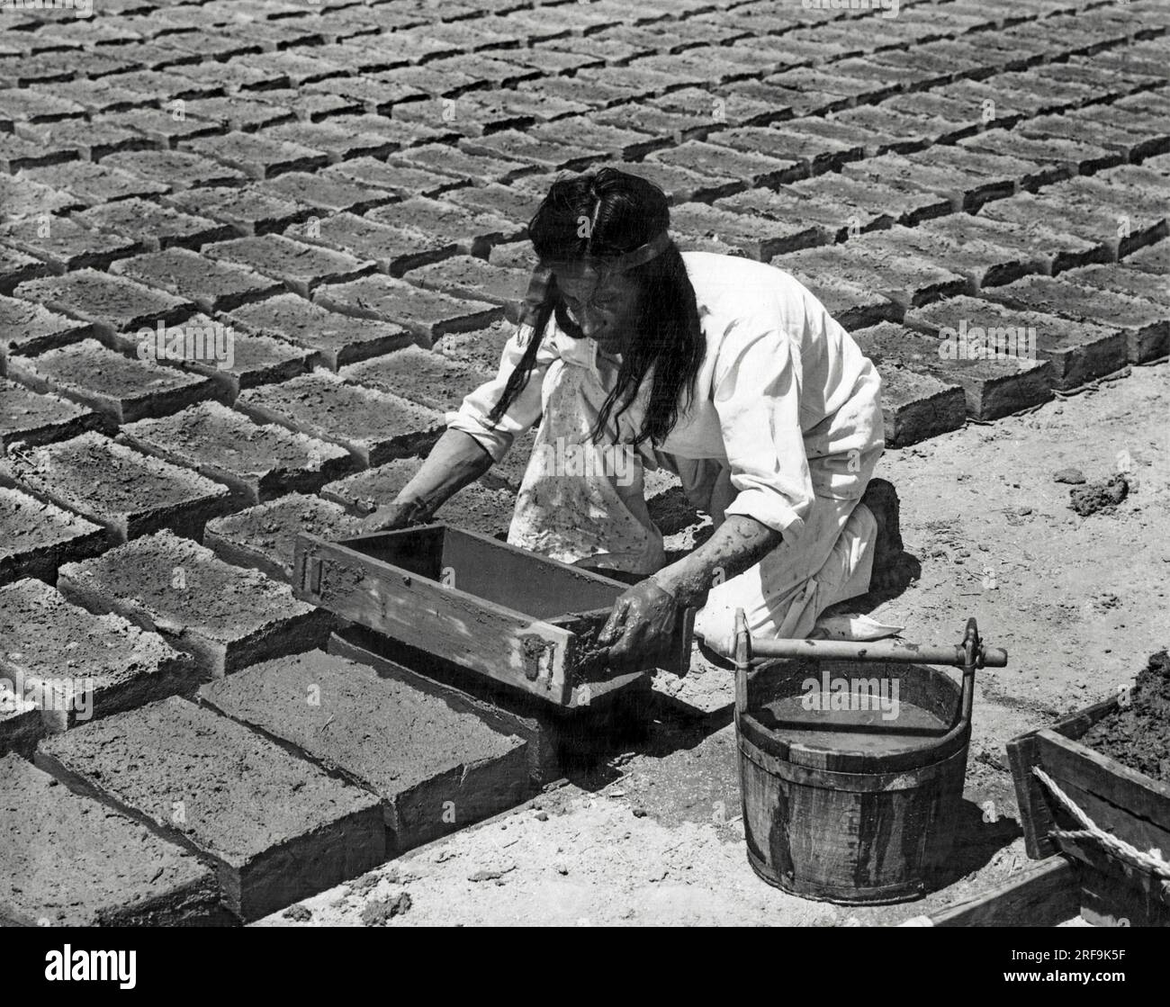 California: c. 1930 The padres taught the Indians to make the adobe ...