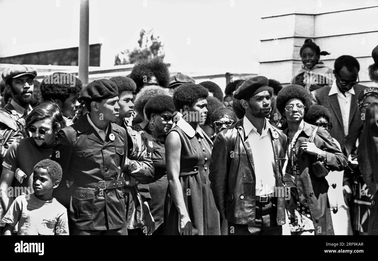 Oakland, California: c. 1971 A funeral for Black Panther George Jackson Stock Photo - Alamy
