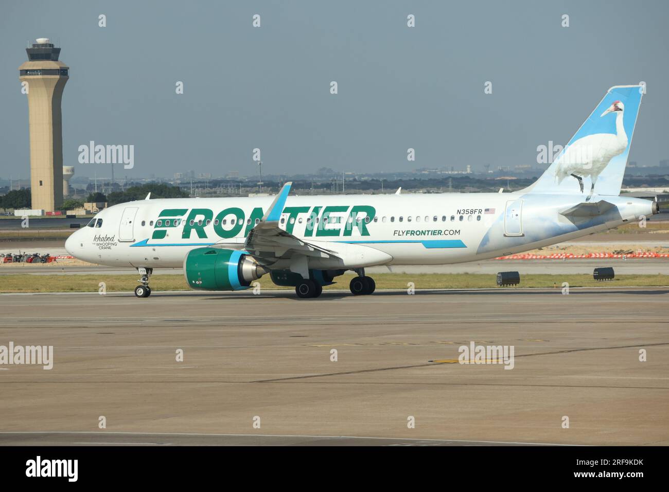 A Frontier plane is seen at the Dallas-Fort Worth International Airport ...