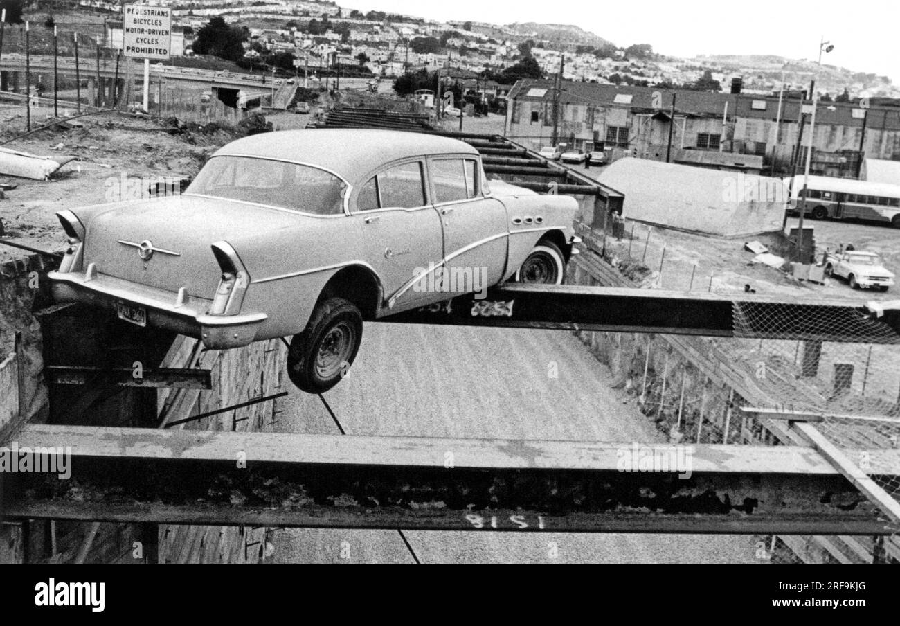 San Francisco, California: June, 1969 A fortunate driver missed a turn ...