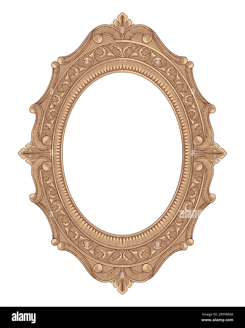 antique frame, vintage engraving drawing style vector illustration ...